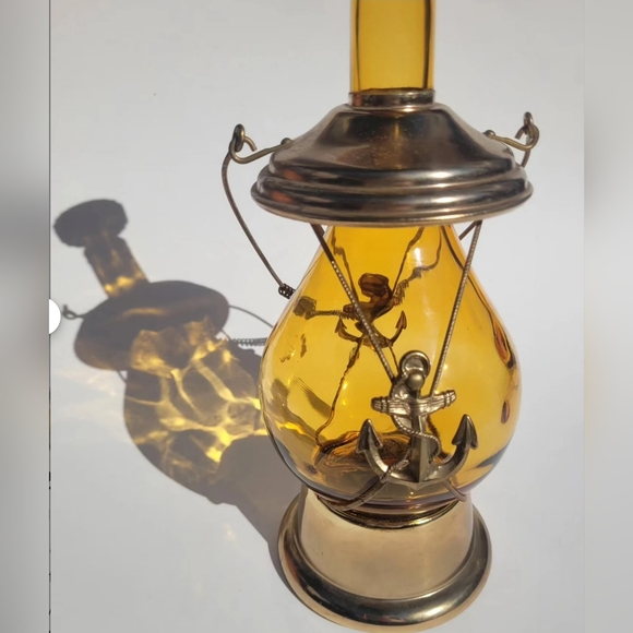 Vintage | Other | Rare Vintage Amber Glass Nautical Musical Decanter ...